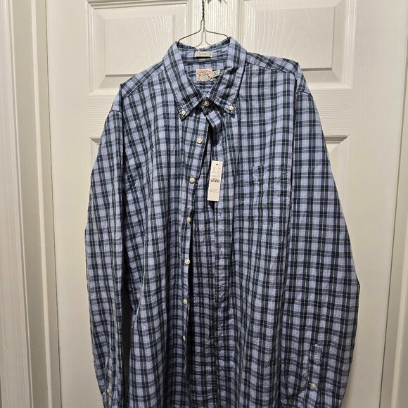 J. Crew | Shirts | J Crew Mens Shirt Xlt Blue Plaid Long Sleeve Classic ...